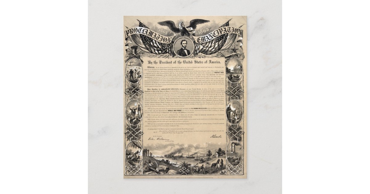 Emancipation Proclamation Print Postcard | Zazzle