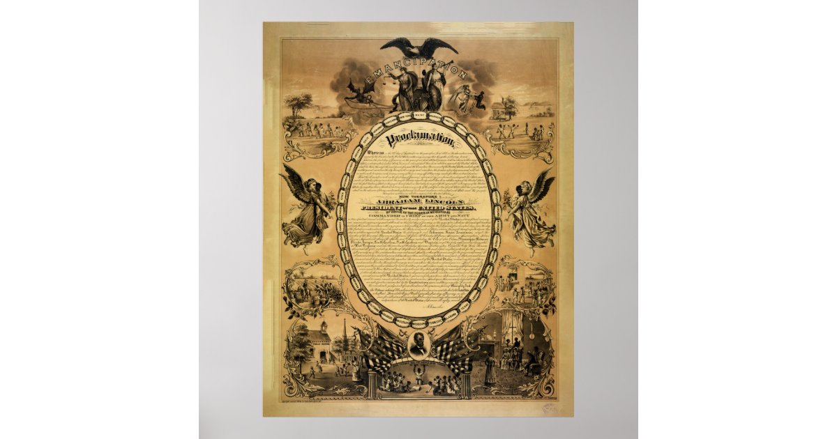Emancipation Proclamation (Published 1886) Poster | Zazzle