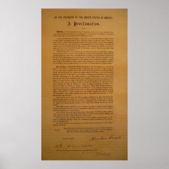 Emancipation Proclamation Typeset 1864 Poster | Zazzle.com