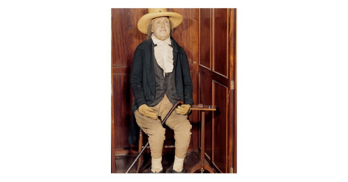 Embalmed body of Jeremy Bentham Postcard | Zazzle.com