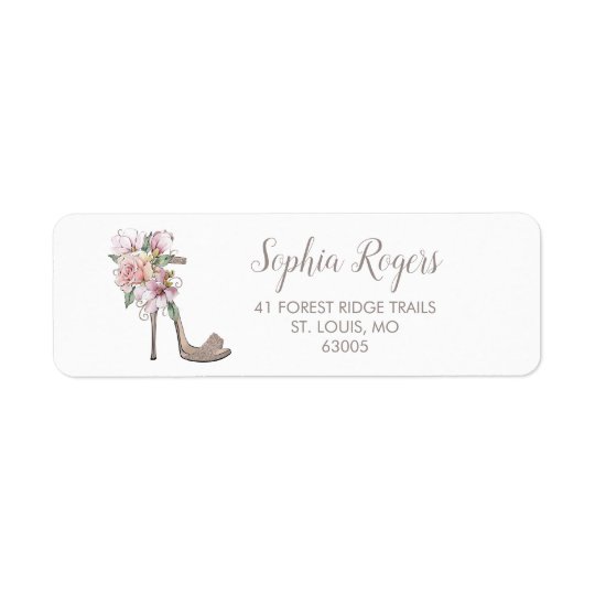 Embellished High Heels Stiletto Address Label | Zazzle.com