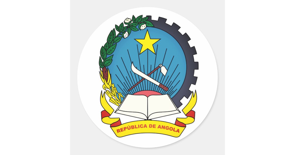 Emblem of Angola Classic Round Sticker | Zazzle