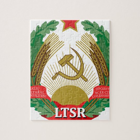 Emblem of the Lithuanian SSR - Lietuvos TSR Herbas Jigsaw Puzzle ...