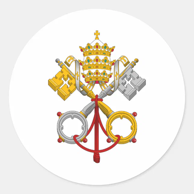 Emblem of the Papacy Official Pope Symbol Coat Classic Round Sticker ...