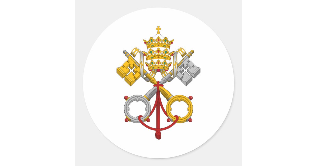 Emblem of the Papacy Official Pope Symbol Coat Classic Round Sticker ...