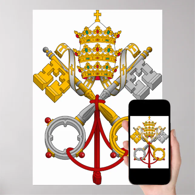 Emblem of the Papacy Official Pope Symbol Coat Poster | Zazzle