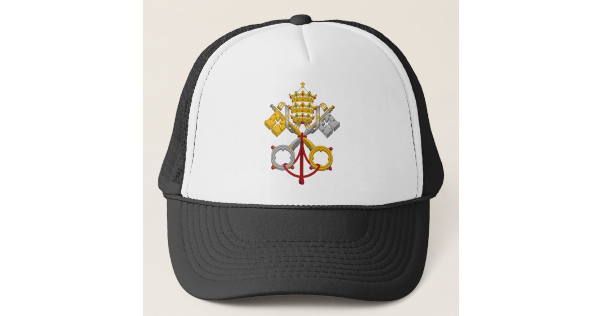 Emblem of the Papacy Official Pope Symbol Coat Trucker Hat | Zazzle
