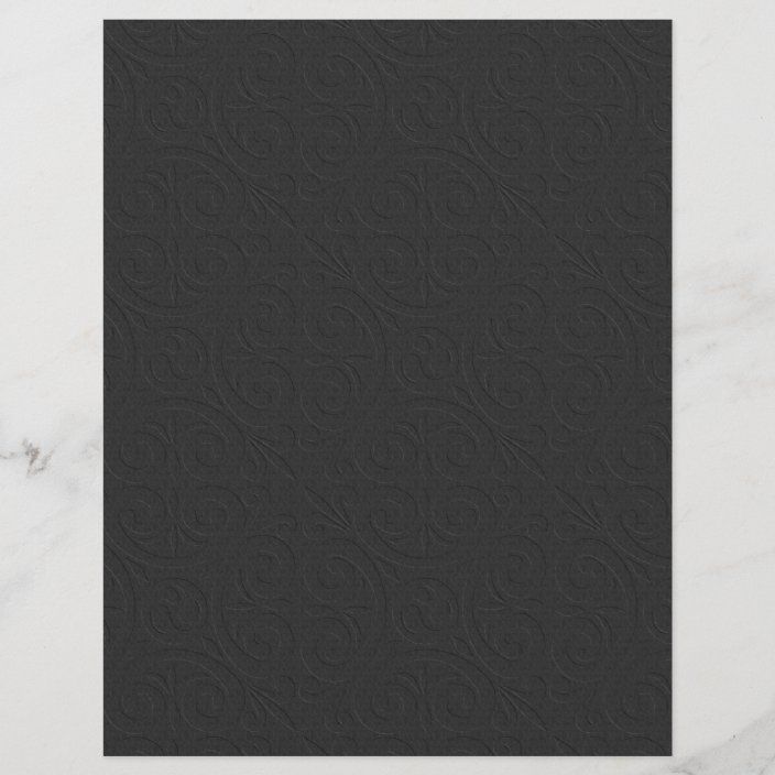 Embossed Design Plain Black Scrapbook Paper | Zazzle.com