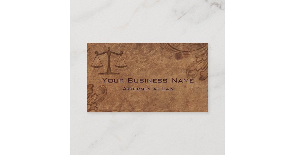 Embossed Leather Attorney at Law Business Card | Zazzle
