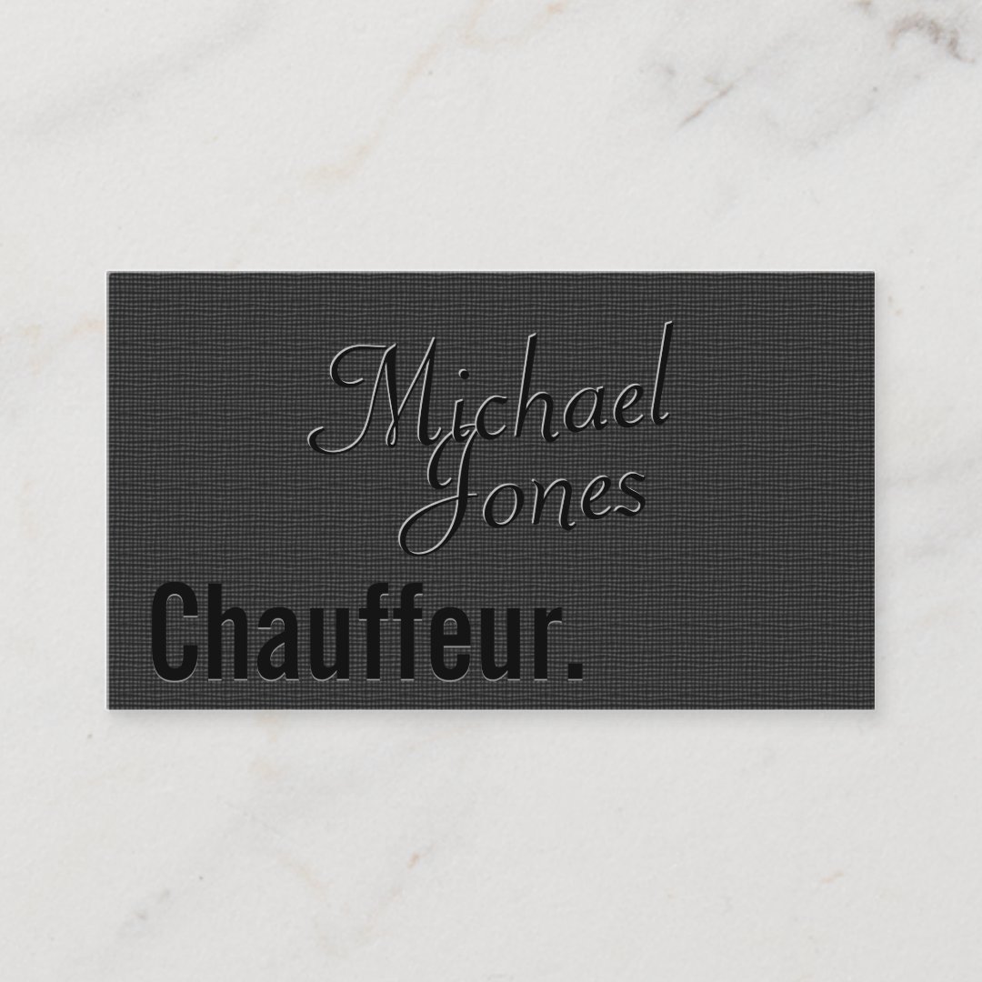 Embossed Look Chauffeur Business Business Card | Zazzle