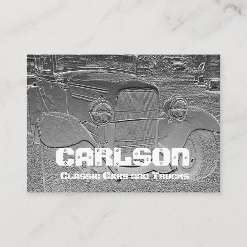 Embossed Look Classic Car Business Card | Zazzle