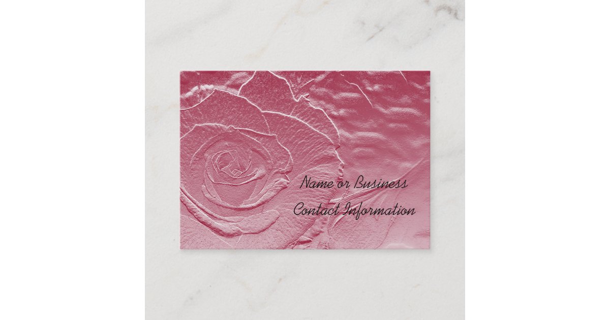 Embossed Look Red Rose Business Card | Zazzle