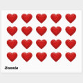 Embossed Red Heart Heart Sticker | Zazzle