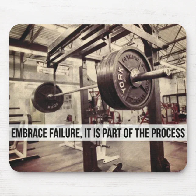 EMBRACE FAILURE. Bodybuilding Workout Motivational Mouse Pad | Zazzle