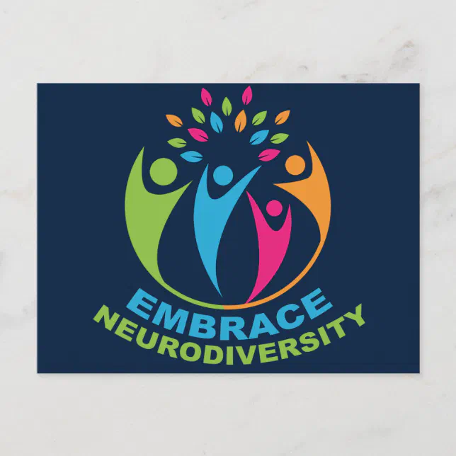 Embrace Neurodiversity Autism Spectrum Colorful Postcard | Zazzle
