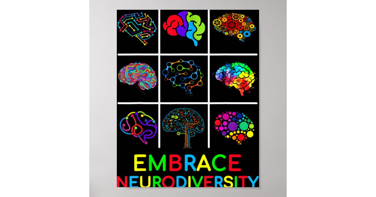 Embrace Neurodiversity Video Game Autism Awareness Poster | Zazzle