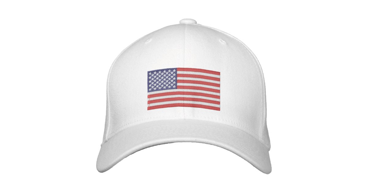 Embroidered American Flag Cap | Zazzle