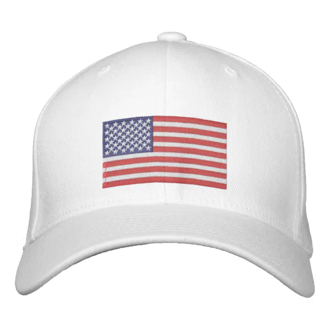 Embroidered American Flag Cap | Zazzle