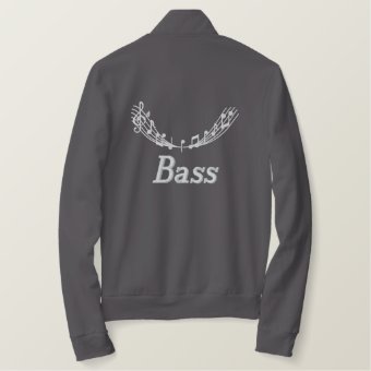 Embroidered Bass Player Track Jacket | Zazzle