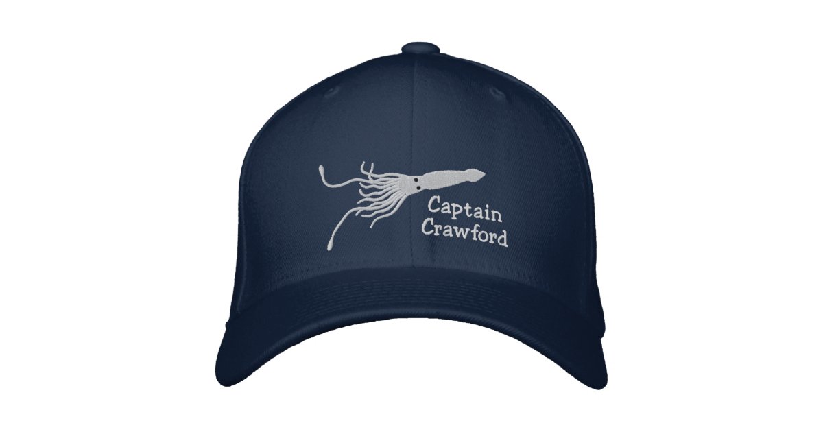 Embroidered Squid Captain''s Hat | Zazzle