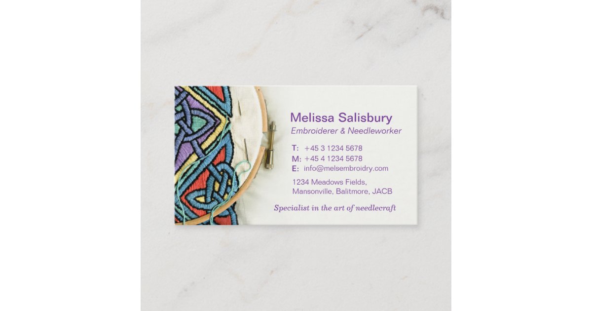 Embroiderer / Needlework business cards | Zazzle