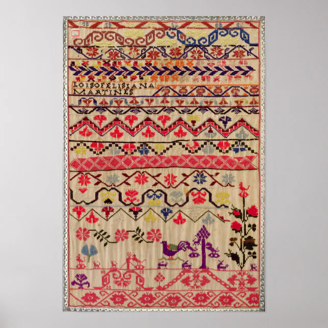 Embroidery sampler poster | Zazzle