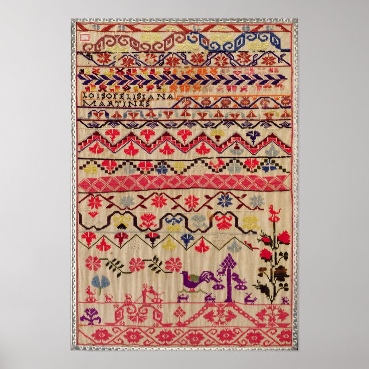 Embroidery sampler poster | Zazzle