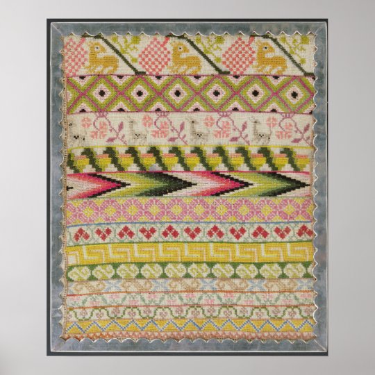 Embroidery sampler poster | Zazzle.com