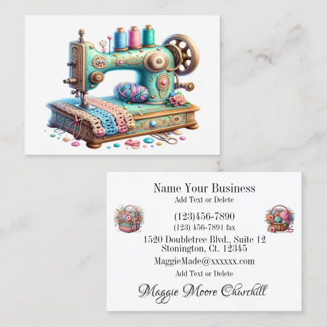Embroidery / Sewing / Seamstress Business Card | Zazzle
