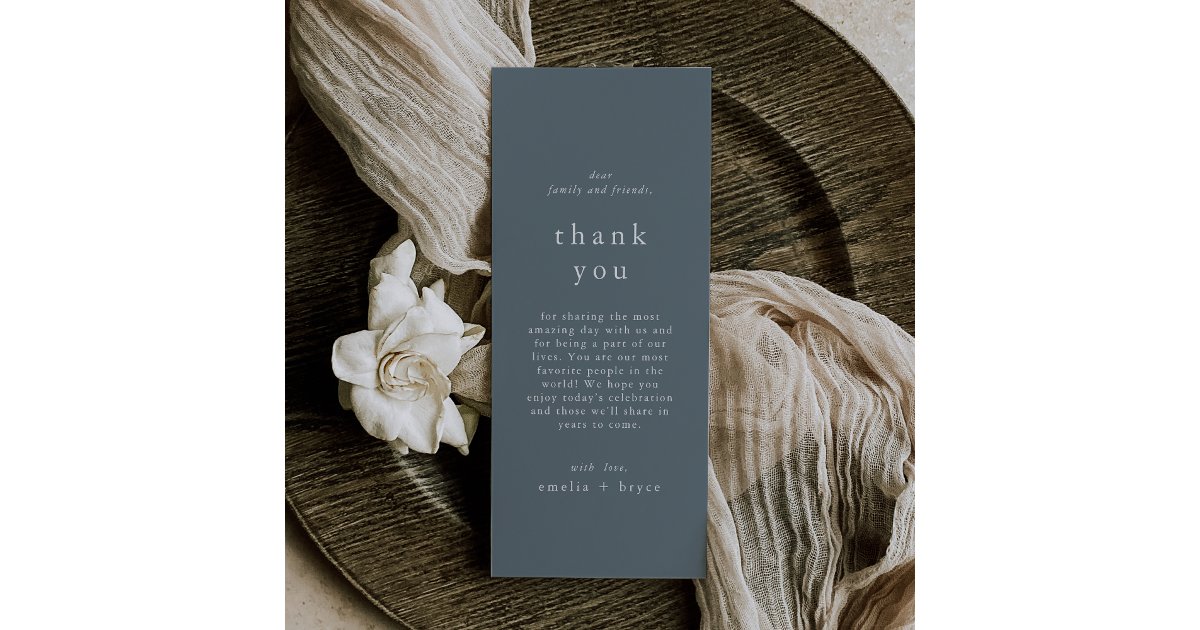 EMELIA Blue Vintage Wedding Table Thank You Cards | Zazzle