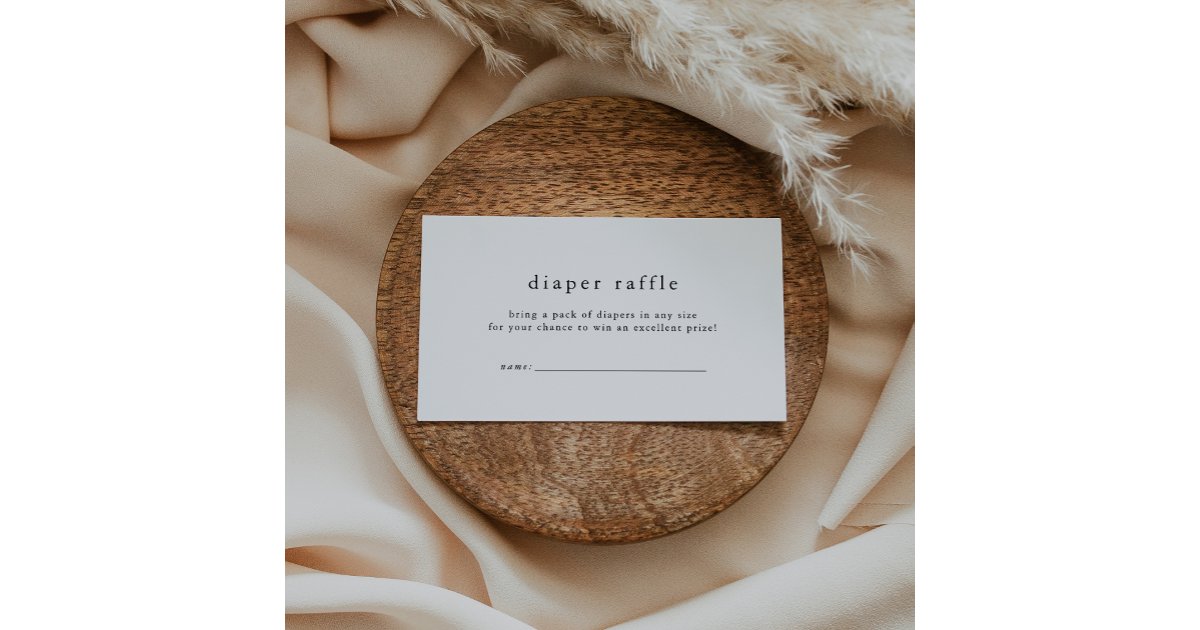 EMELIA Minimal Simple Baby Shower Diaper Raffle Enclosure Card | Zazzle