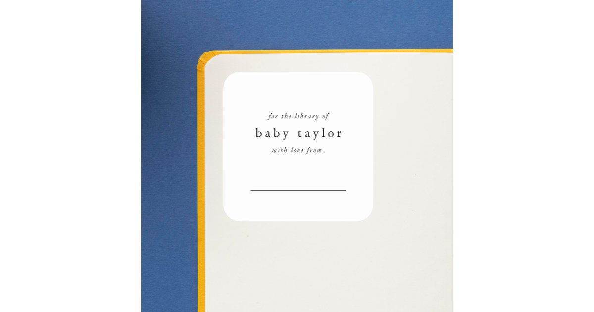 EMELIA Modern Minimal Simple Baby Shower Bookplate | Zazzle