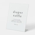 EMELIA Rustic Simple Baby Shower Diaper Raffle Pedestal Sign | Zazzle