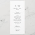 EMELIA Simple Modern Boho Clean Minimalist Wedding Menu | Zazzle