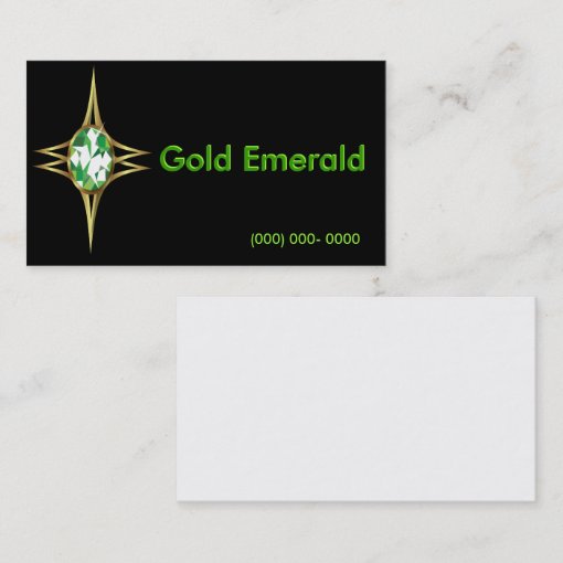 Emerald and Gold Logo Business Card | Zazzle