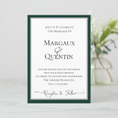 Emerald and Silver Frame Wedding Invitation | Zazzle