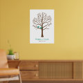 Emerald Brown Birds Fingerprint Tree Wedding Poster | Zazzle