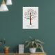 Emerald Brown Birds Fingerprint Tree Wedding Poster | Zazzle