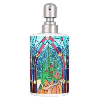 Emerald Castle Stainglass art Wizard of Oz. Bath Set | Zazzle