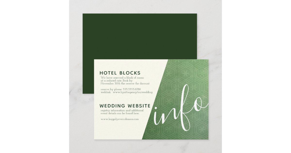 Emerald City Info Card | Zazzle