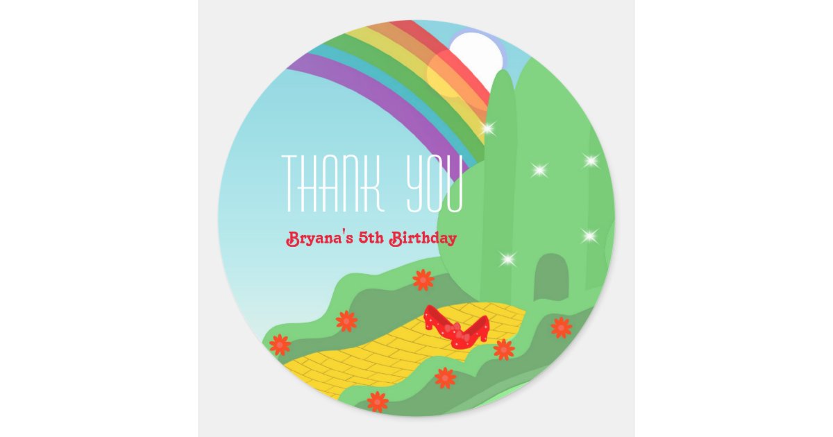 Emerald City OZ Birthday Party Stickers | Zazzle