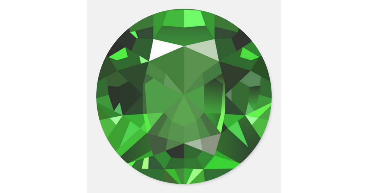 Emerald classic round sticker | Zazzle