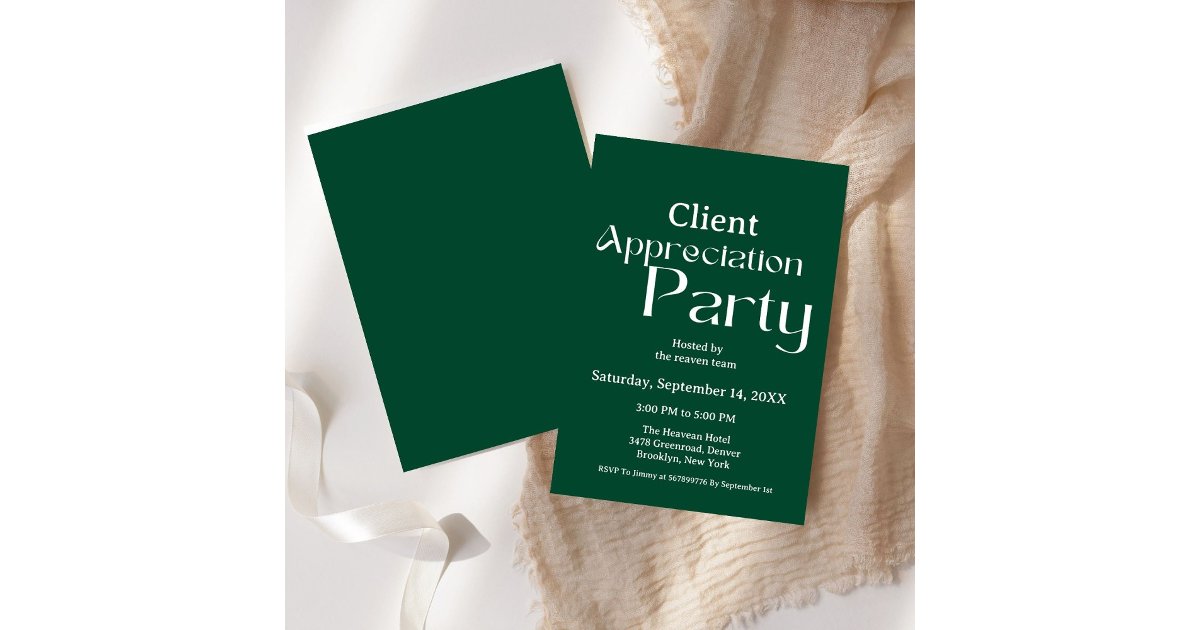 Emerald client appreciation party grateful party invitation | Zazzle
