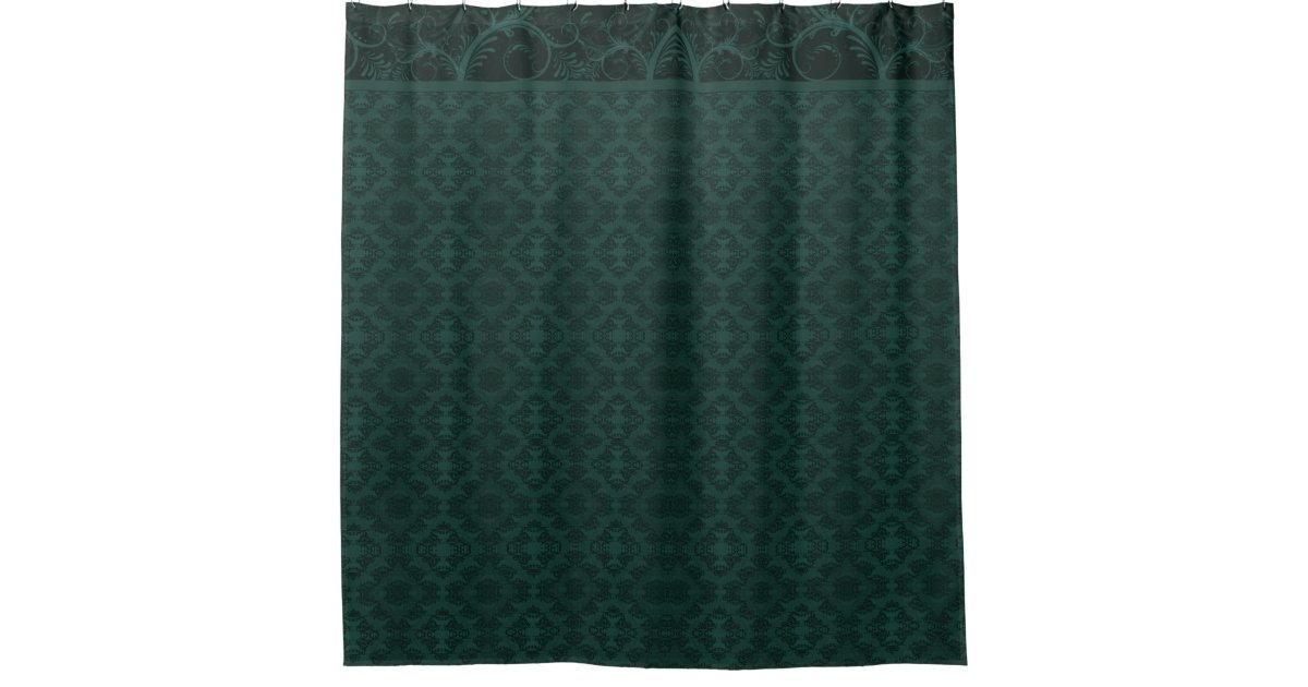 Emerald Damask Shower Curtain | Zazzle