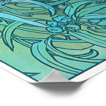 Emerald (Four Jewels), Alphonse Mucha Poster | Zazzle