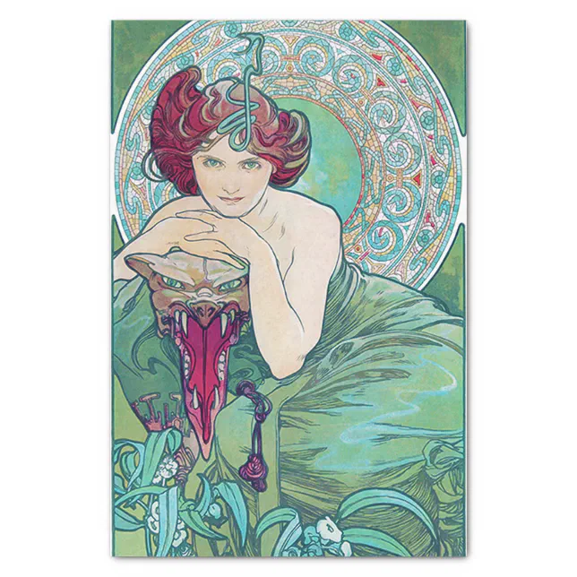 Emerald (Four Jewels), Alphonse Mucha Tissue Paper | Zazzle