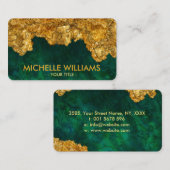 Emerald Green and gold Abstract Business Card | Zazzle