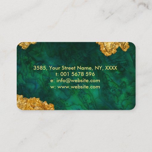 Emerald Green and gold Abstract Business Card | Zazzle