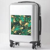 Emerald Green and Gold abstract Sticker | Zazzle