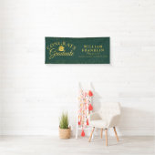 Emerald Green And Gold Glitter Graduation Banner | Zazzle